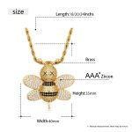 Crystal Hip Hop Bee Pendant Necklace - BeeKeepShop