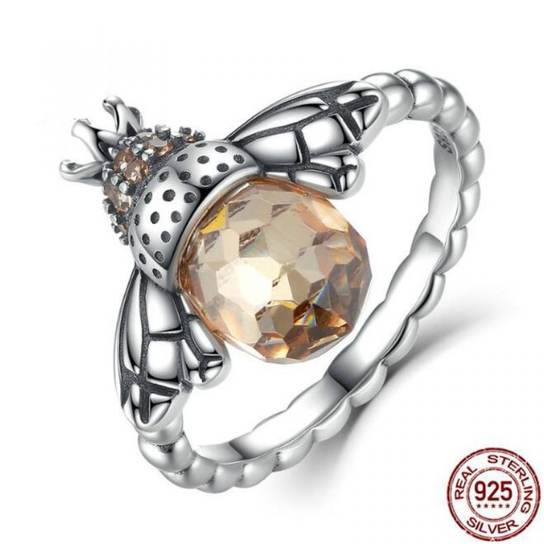 Healing Crystal Natural Stone Bee Ring - BeeKeepShop